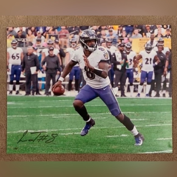Other | Lamar Jackson Autographed Photo 85x11 Baltimore Ravens | Poshmark